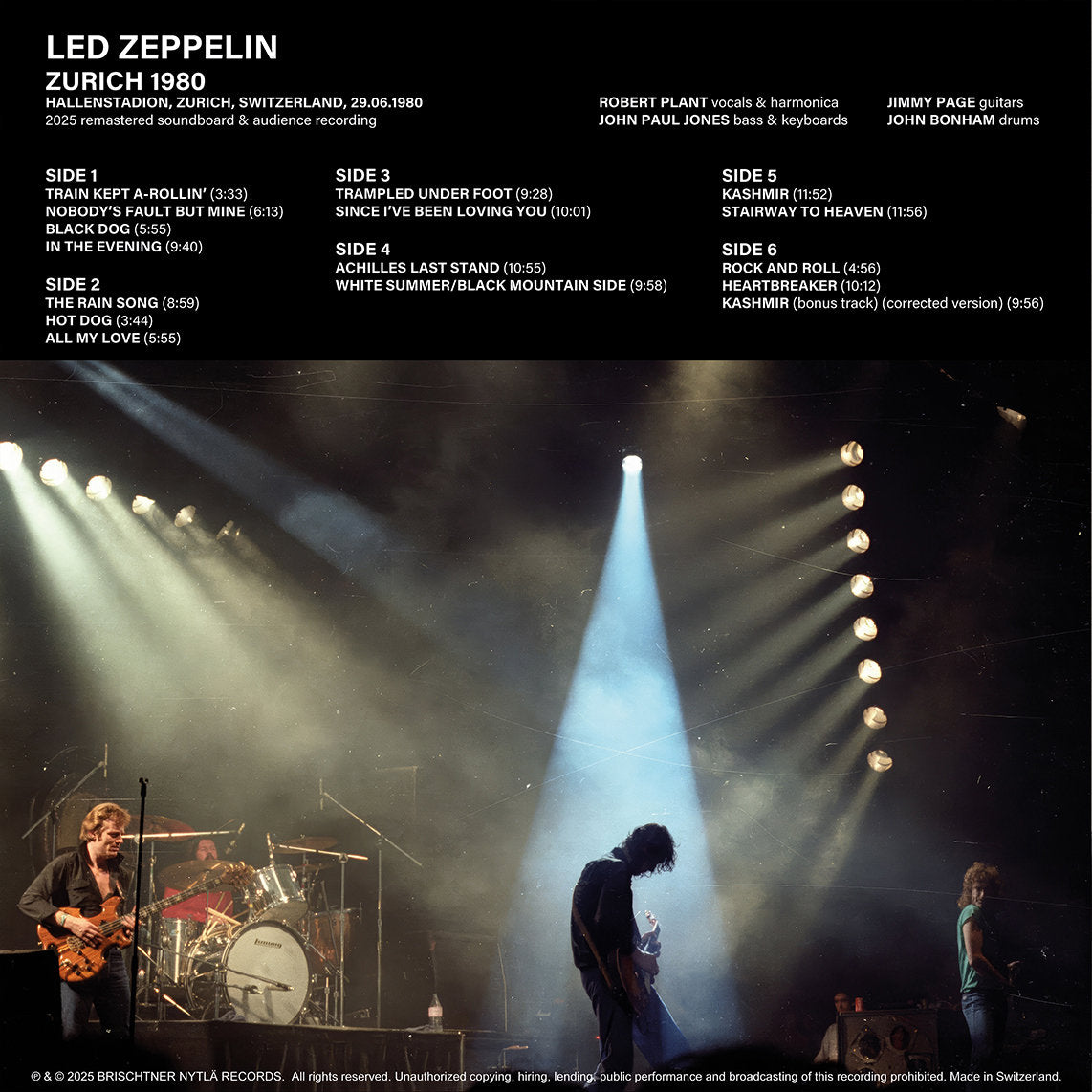 Led Zeppelin - Zurich 1980 [3LP Box] Limited Colored Vinyl, Numbered ...